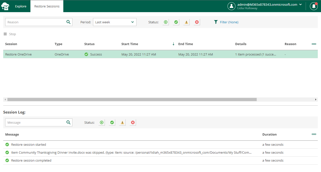 New Feature - Veeam Self Service Restore Portal - Vitanium